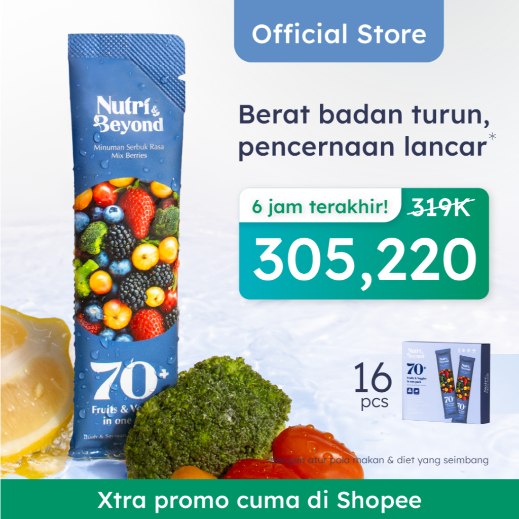 Jual Nutri & Beyond Fiber Drink dengan Buah dan Sayur Rasa Mixberry 1 ...