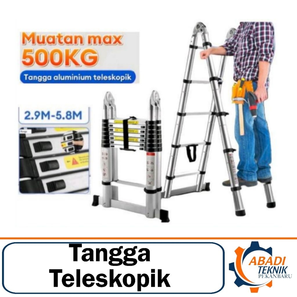 Jual REAIM Tangga Lipat Double Teleskopik 5.8 Meter Multifungsi ...