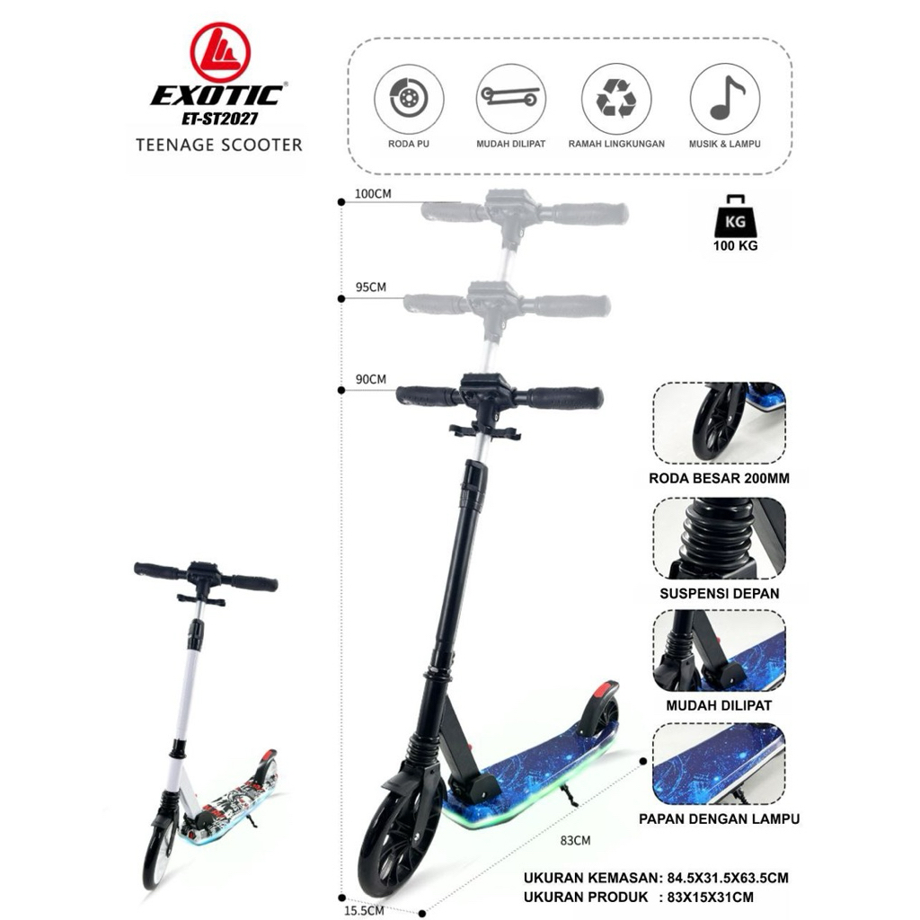 Jual Skuter Otopet scooter ST2027 ST 2027 mainan anak scooter roda dua ...