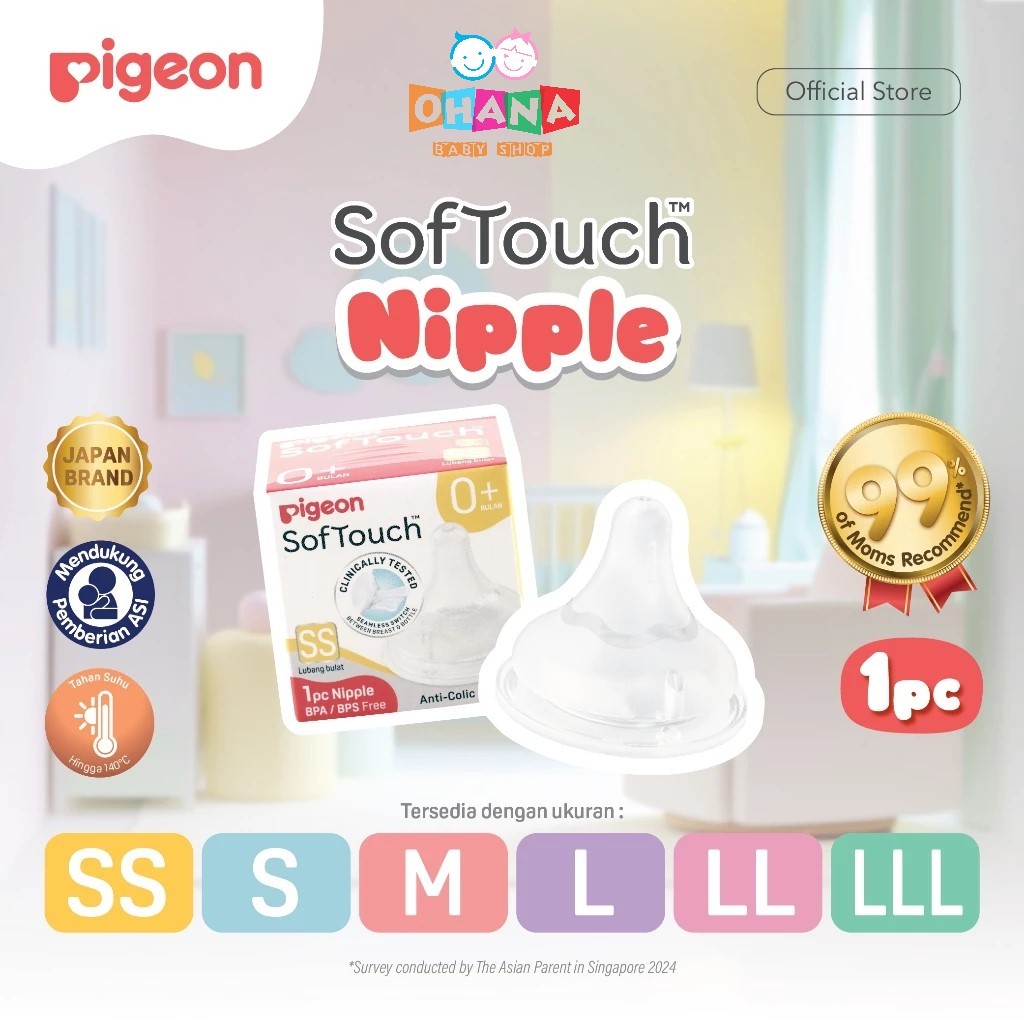 Jual PIGEON Baby Dot SofTouch Peristaltic Plus Nipple Botol Susu Wideneck isi 1/2/3 pcs | Shopee ...