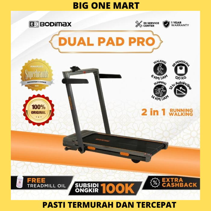 Jual Bodimax Dual Pad Pro Running Pad Treadmil Automatic Incline ...