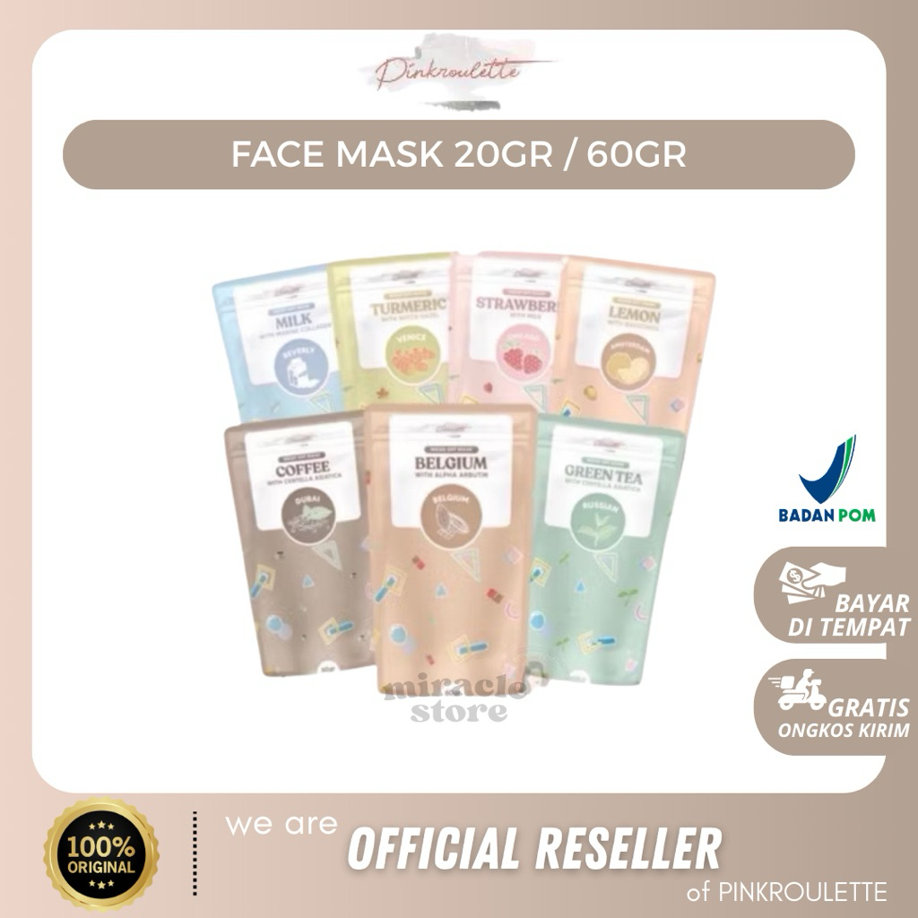 Jual [MIRACLE STORE] MASKER PINKROULETTE FULL SIZE 60gr / MINI SIZE ...