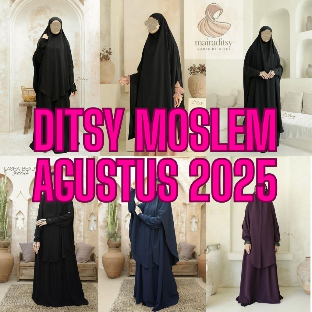 Jual ditsy moslem agustus 2025 zayna fk set lummy black lovella black khimar safa black lucille ...