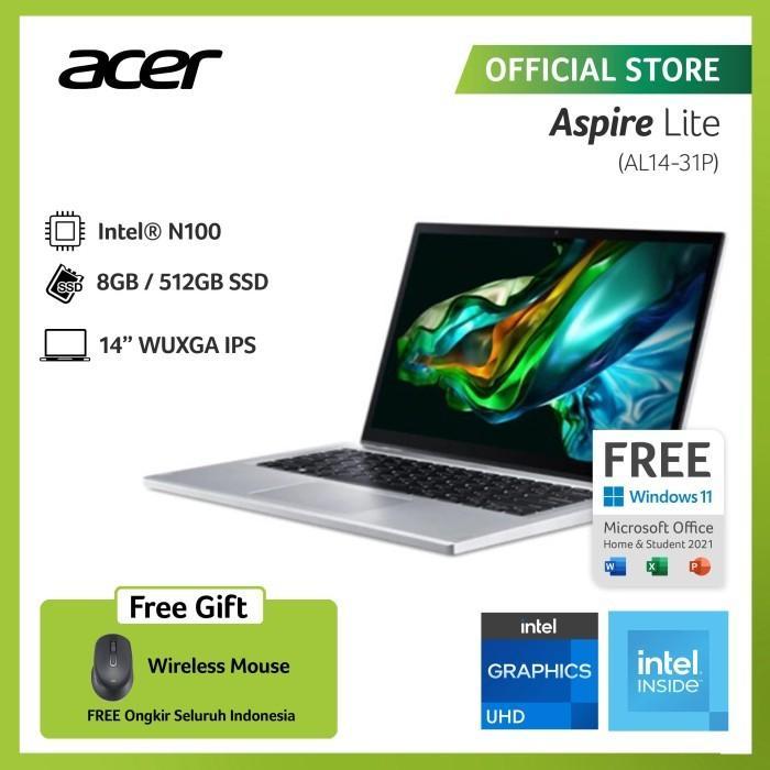 Jual ACER ASPIRE LITE AL14-31P-C6DD INTEL CORE N100 RAM 8GB STORAGE ...