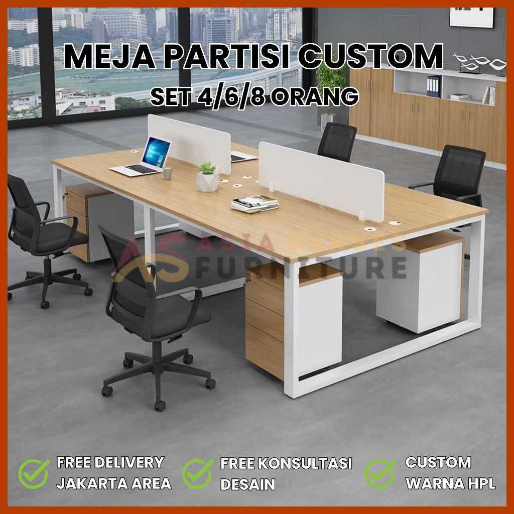 Jual Meja Partisi Meja Sekat Kantor Custom Workstation Modern – Meja ...