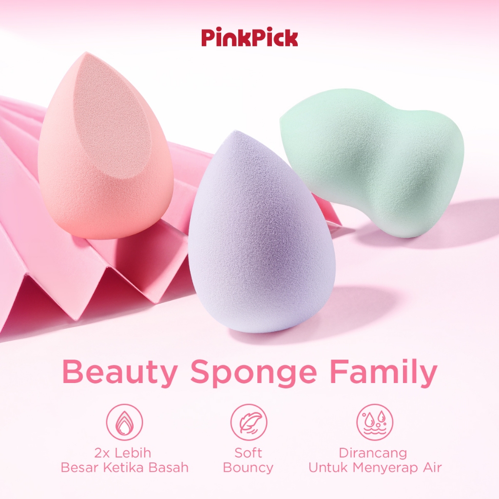 Jual PinkPick Soft Touch Uniform Sponges Makeup Effect Dry& Wet Use ...