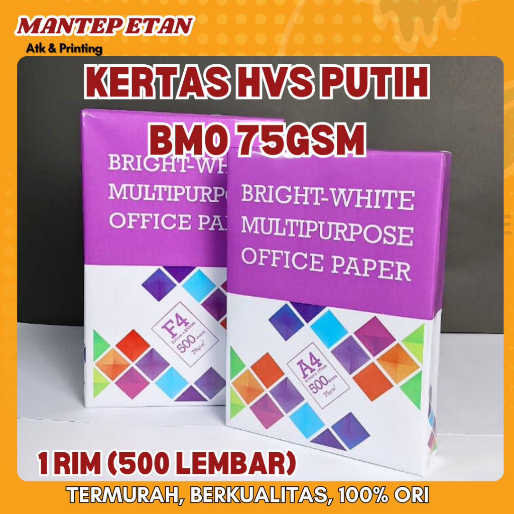 Jual Kertas HVS Putih BMO 75GSM Bright-White Multipurpose Office Paper ...