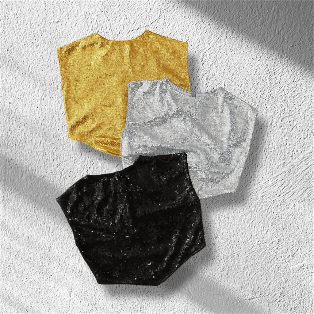 Jual lazy bazy | crop sequin sequeen v shape bling bling cewek | Shopee ...