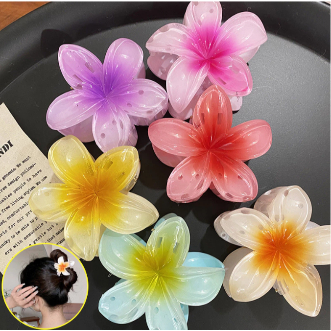 Jual hair clip premium inport Jepit Rambut Wanita Motif Bunga Kamboja ...