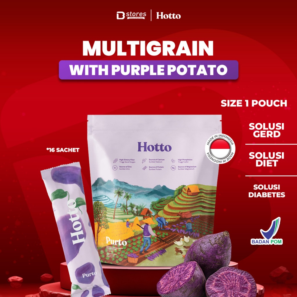 Jual Hotto Purto Multigrain With Purple Potato - POUCH | Shopee Indonesia