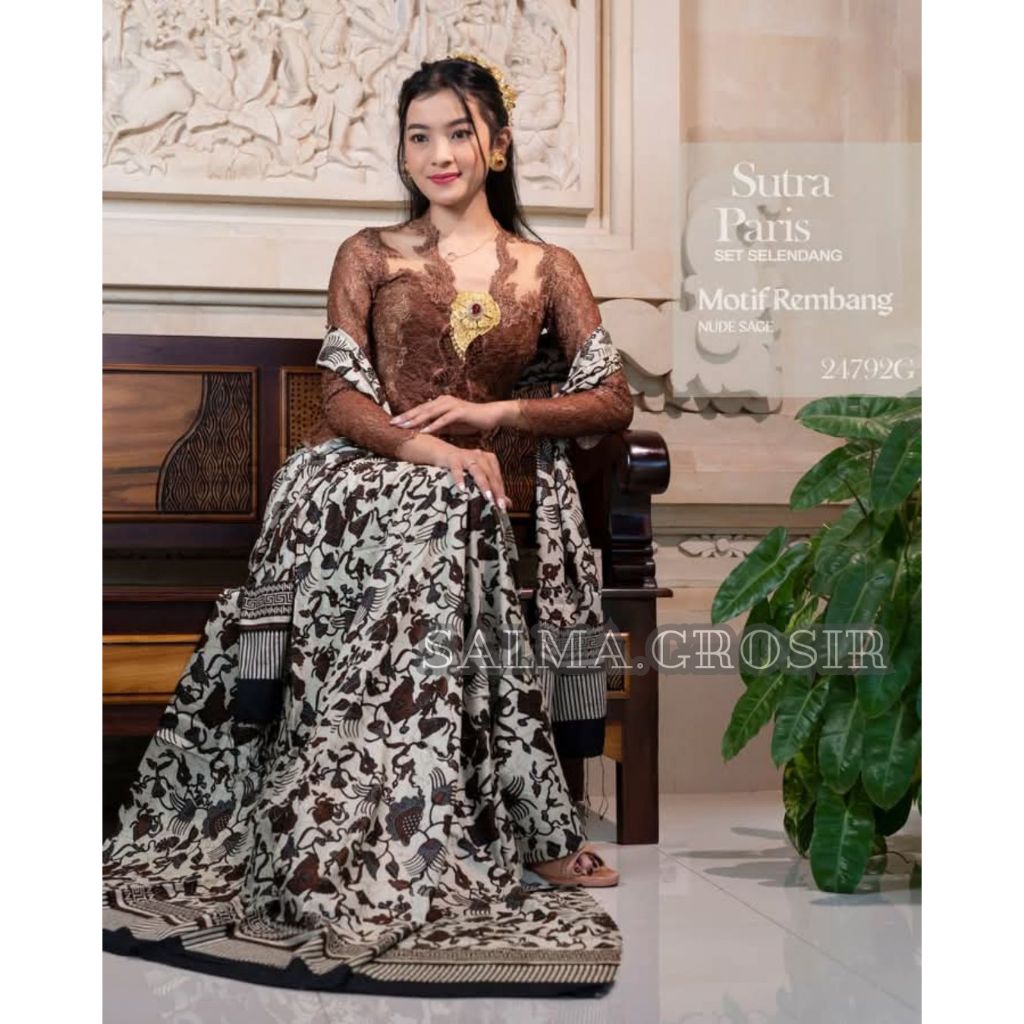 Jual KAMEN SET SELENDANG SUTRA PARIS ATBM MOTIF TERBARU - KEBAYA WISUDA ...