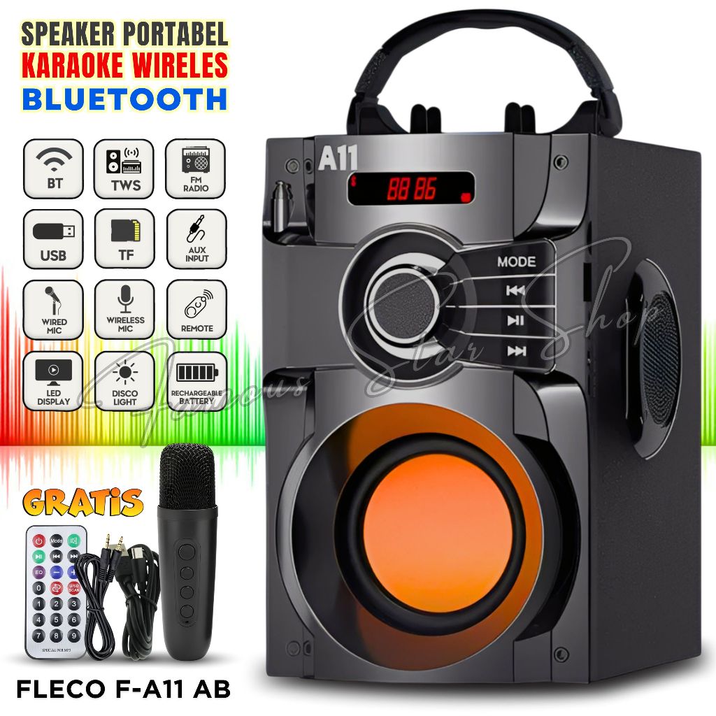 Jual Speaker TV Full Bass, HP, Laptop, Komputer SPEAKER FLECO A11 AB ...