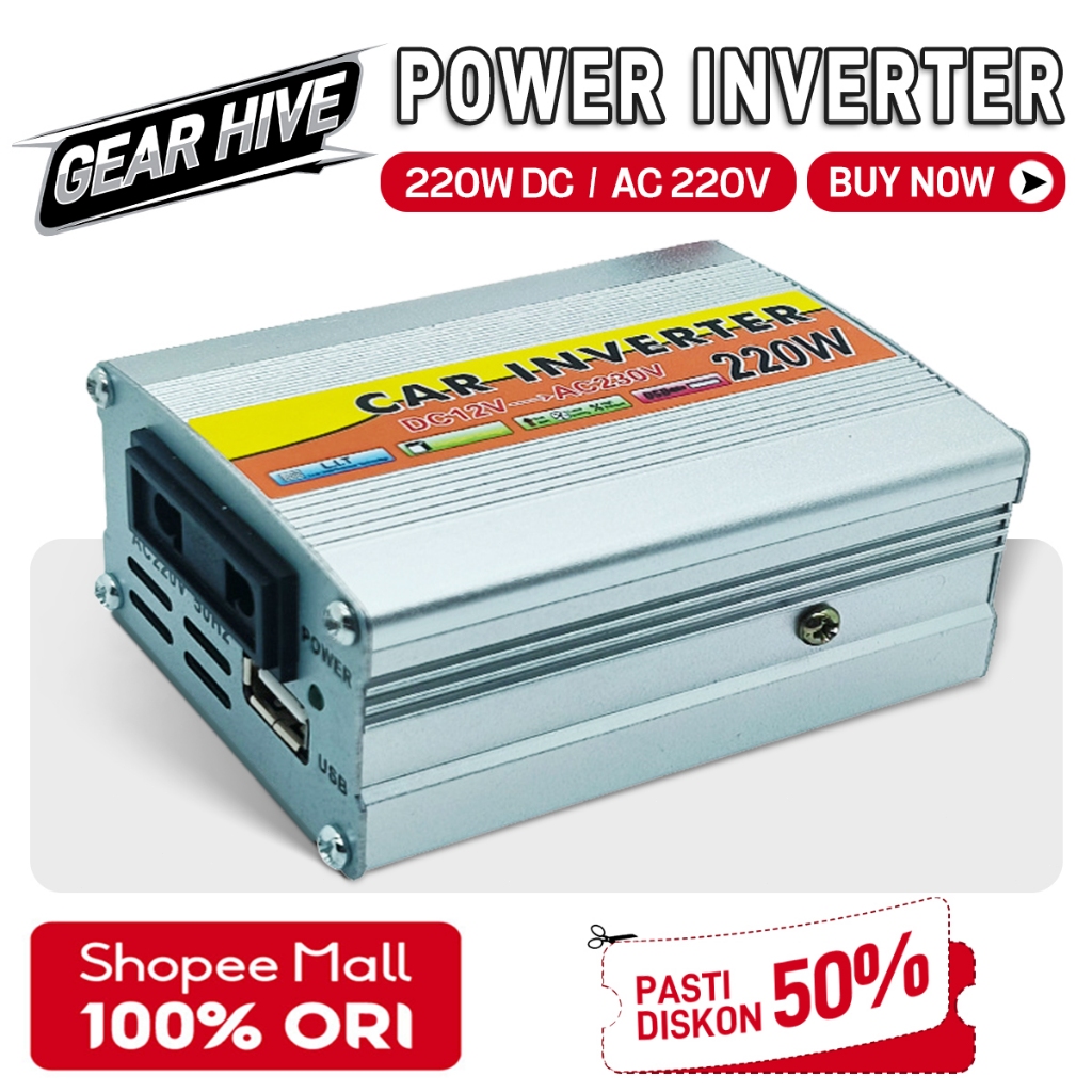 Jual Gear Hive Power Inverter 220Watt 12 V / Inverter 220W DC 12V to AC ...