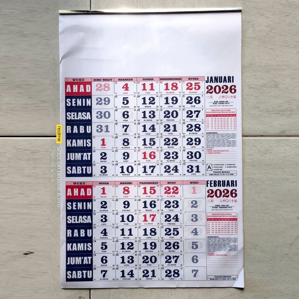 Jual Promo Kalender Dinding 2026 | 2 Bulanan | Edisi Terlaris 3 Bahasa ...