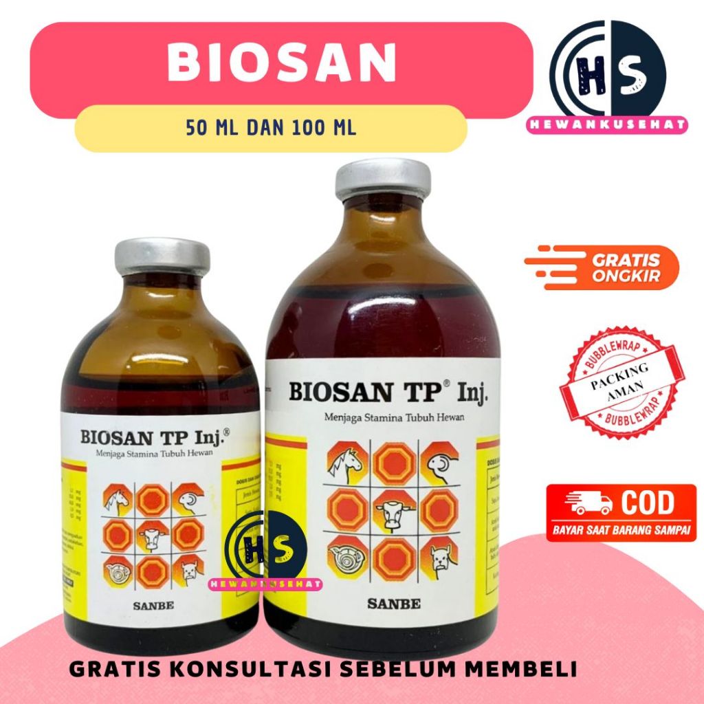 Jual BIOSAN TP Inj. 50 ml dan BIOSAN TP Inj. 100 ml - Meningkatkan ...