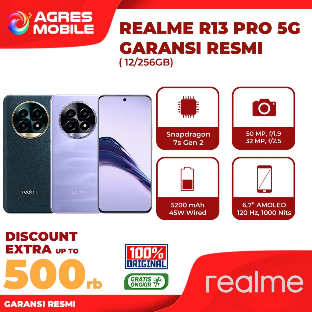 Jual realme 13 Pro 5G Snapdragon 7S Gen 2 12/256GB - Garansi Indonesia ...