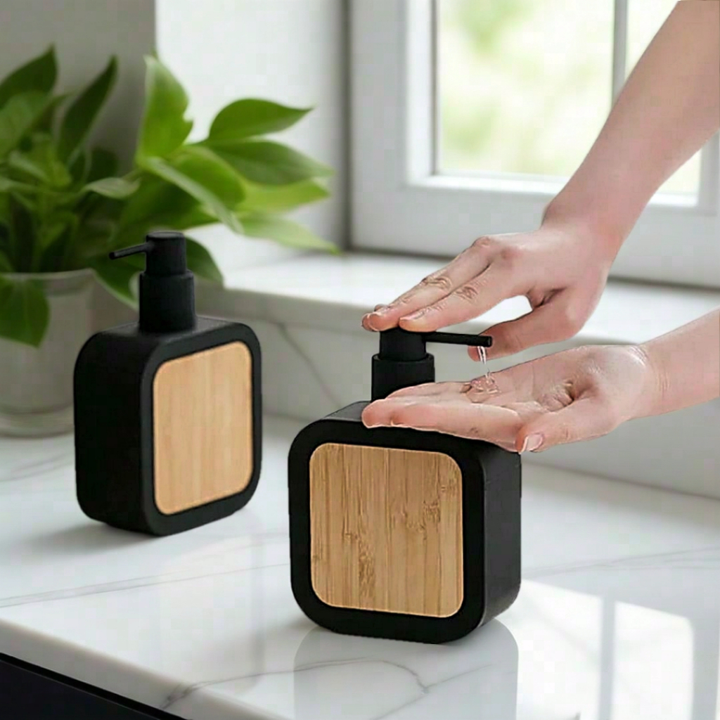 Jual Botol Dispenser Sabun Cair dengan Hiasan Kayu Bambu Dekorasi ...