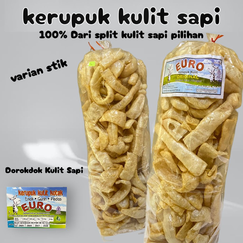 Jual Kerupuk Kulit Sapi Asli 1 Ball , Rambak Kulit Sapi 2 Varian Cap ...