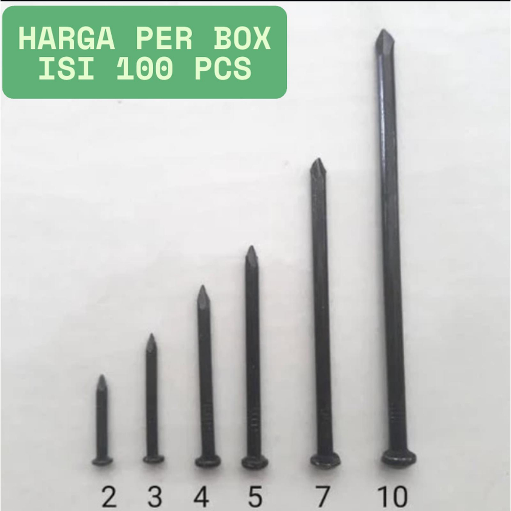 Jual [HARGA PER BOX]Paku Beton CALVANIS Galavanis Hitam Black / Paku ...
