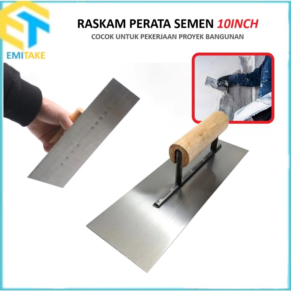 Jual Raskam Besi 10inch Gagang Kayu Alat Perata Acian Semen Plastering ...