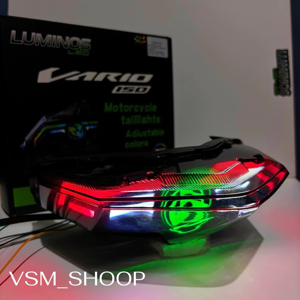 Jual lampu belakang stoplamp lazy sharengan vario 125/150 new rgb app ...