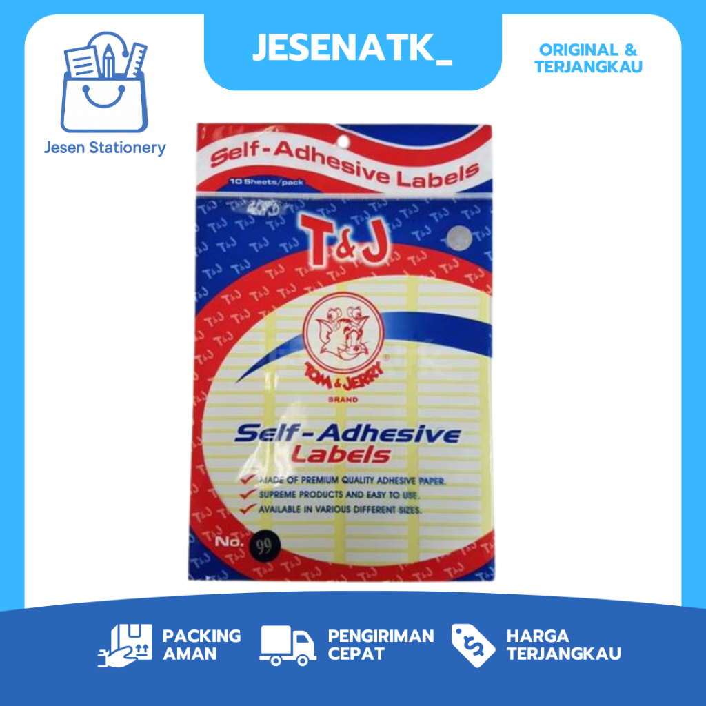Jual Label Tom & Jerry / T&J Stiker Self Adhesive TJ Plastik Putih ...