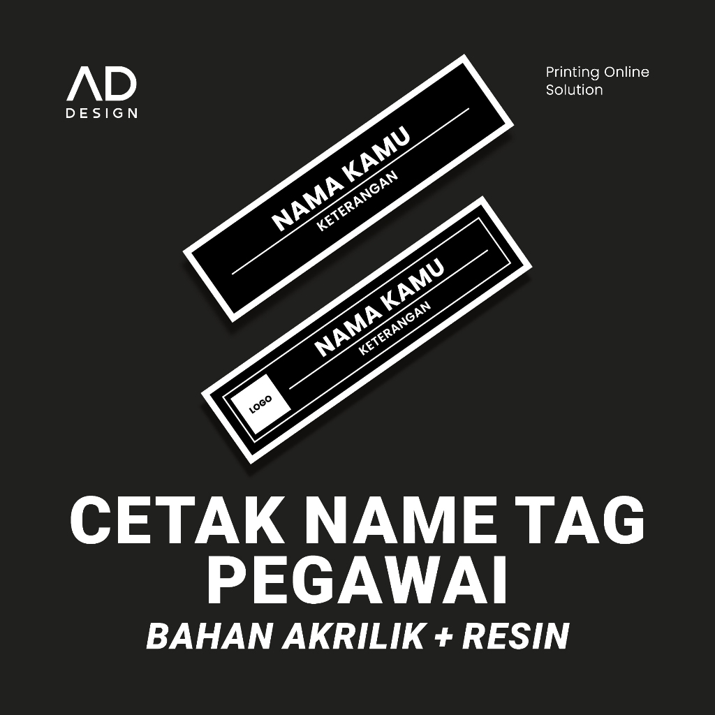 Jual CETAK NAME TAG DADA BAHAN AKRILIK DENGAN RESIN KERAS | Shopee ...