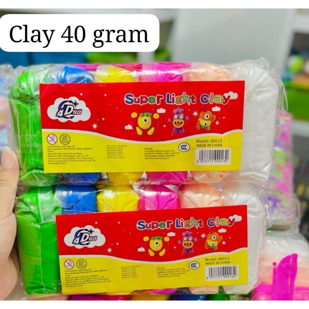 Jual Clay Polymer 30 Gram Jumbo / Mainan Edukasi Clay 1 Pack isi 6 Pcs ...