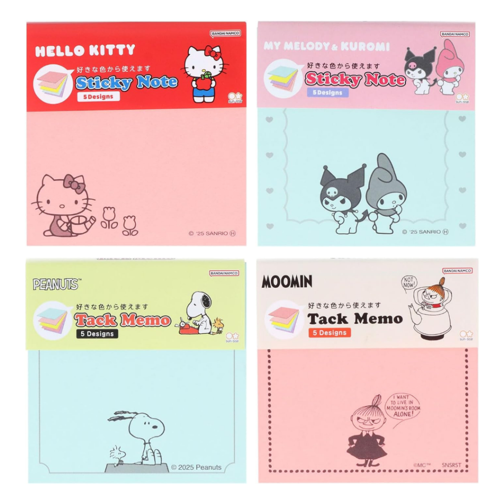 Jual Tack Memo Sticky Note Sanrio New Life Snoopy Moomin Memo Kertas ...
