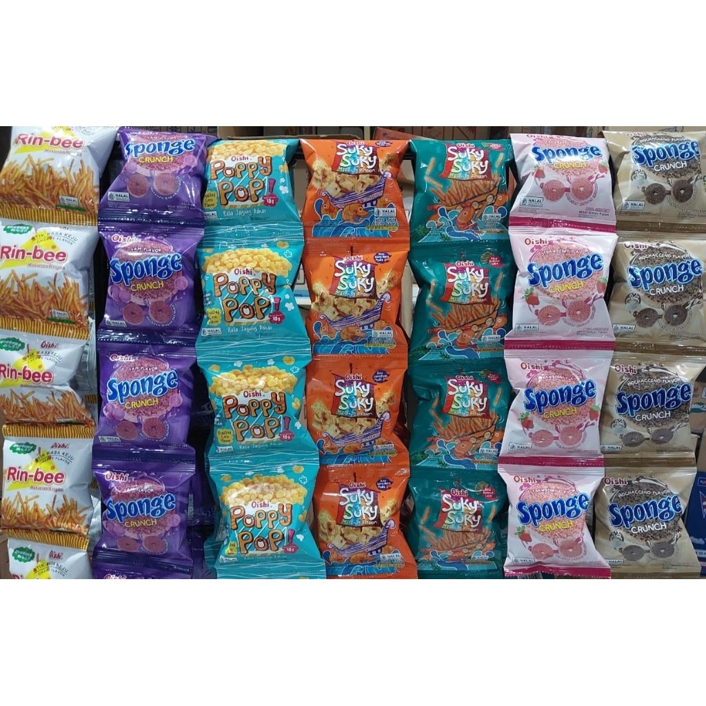 Jual ( 1 RENCENG 10PCS ) Piattos / Taro / Chuba / Oishi Sponge / Garuda ...