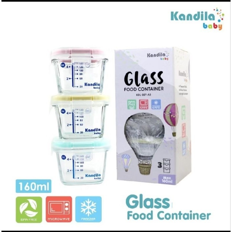 Jual Glass Food Container 160ml / Kontainer Makanan Bayi Kaca / Tempat ...