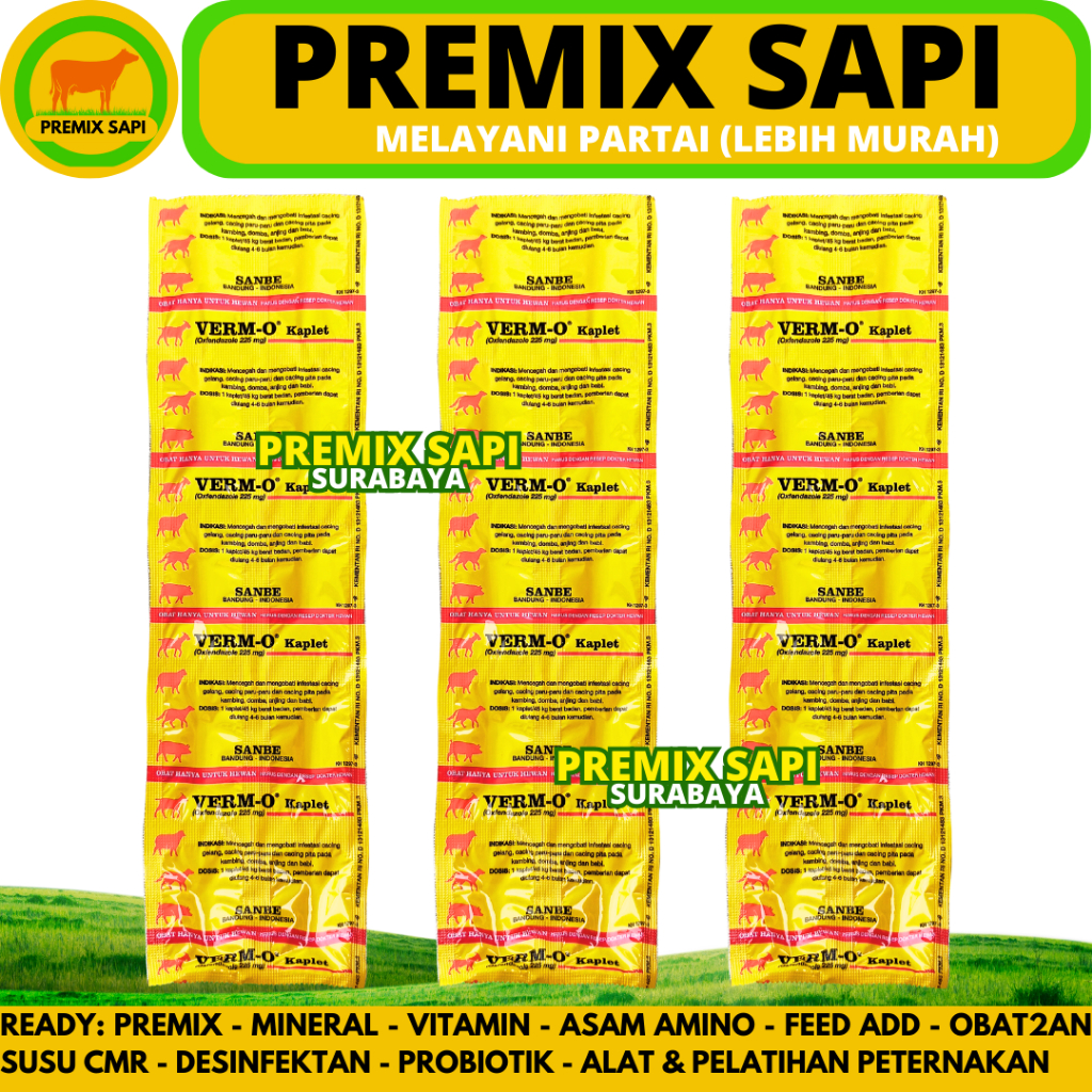 Jual VERM O KAPLET 1 STRIP (@10 KAPLET) - Obat Cacing Kambing Domba ...