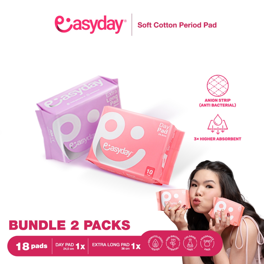 Jual Easyday Bundle 2 Pembalut Wanita Soft Cotton Period Pad Anti ...