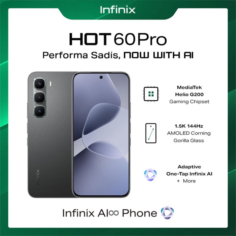Jual Infinix Hot 60 Pro 4G X6885 RAM 8GB ROM 256GB | Helio G200 6nm ...