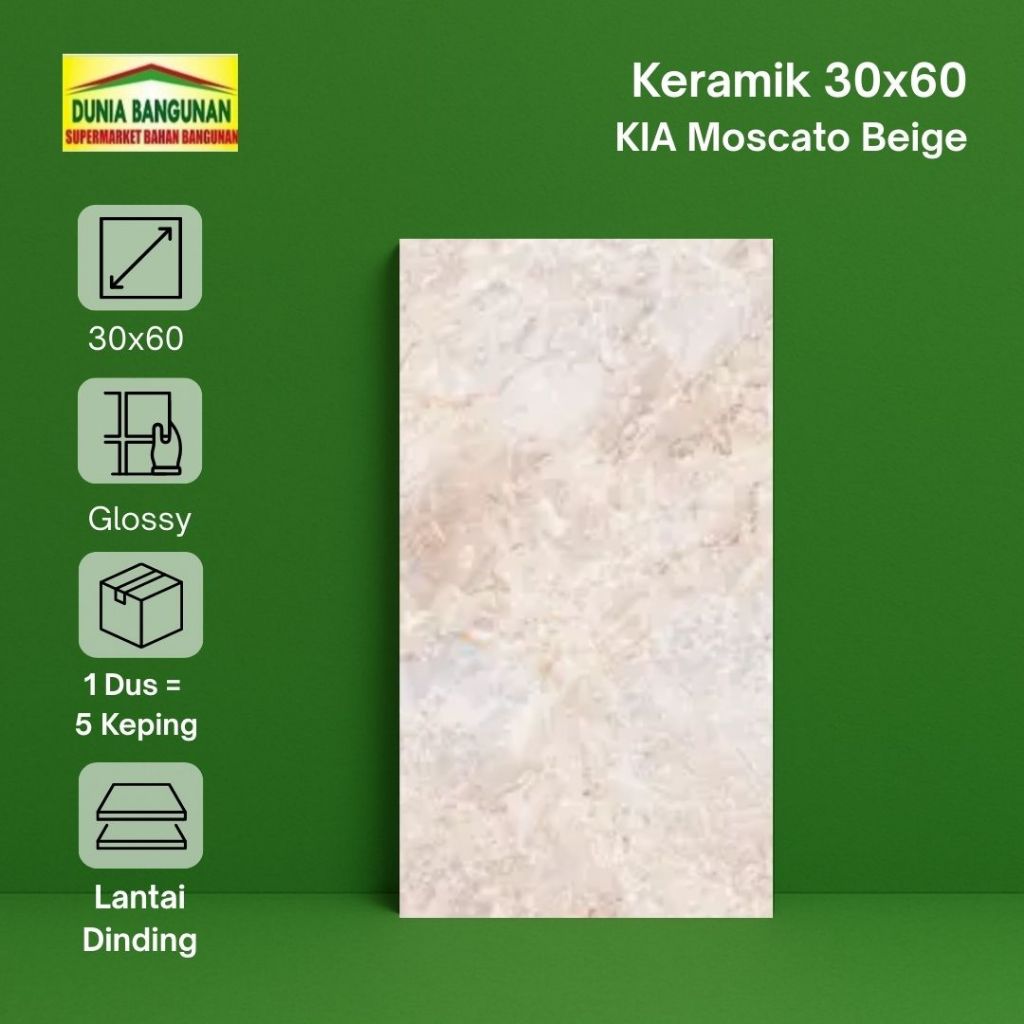 Jual Keramik Dinding KIA 30x60 Moscato Beige Keramik Glossy | Shopee ...