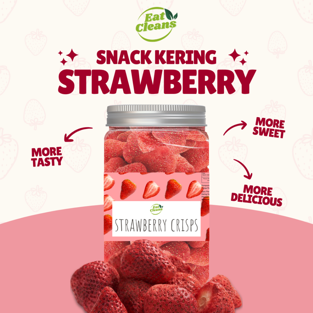 Jual Snack Buah Strawberry Kering Freeze Dried Strawberry Dengan Sirup ...