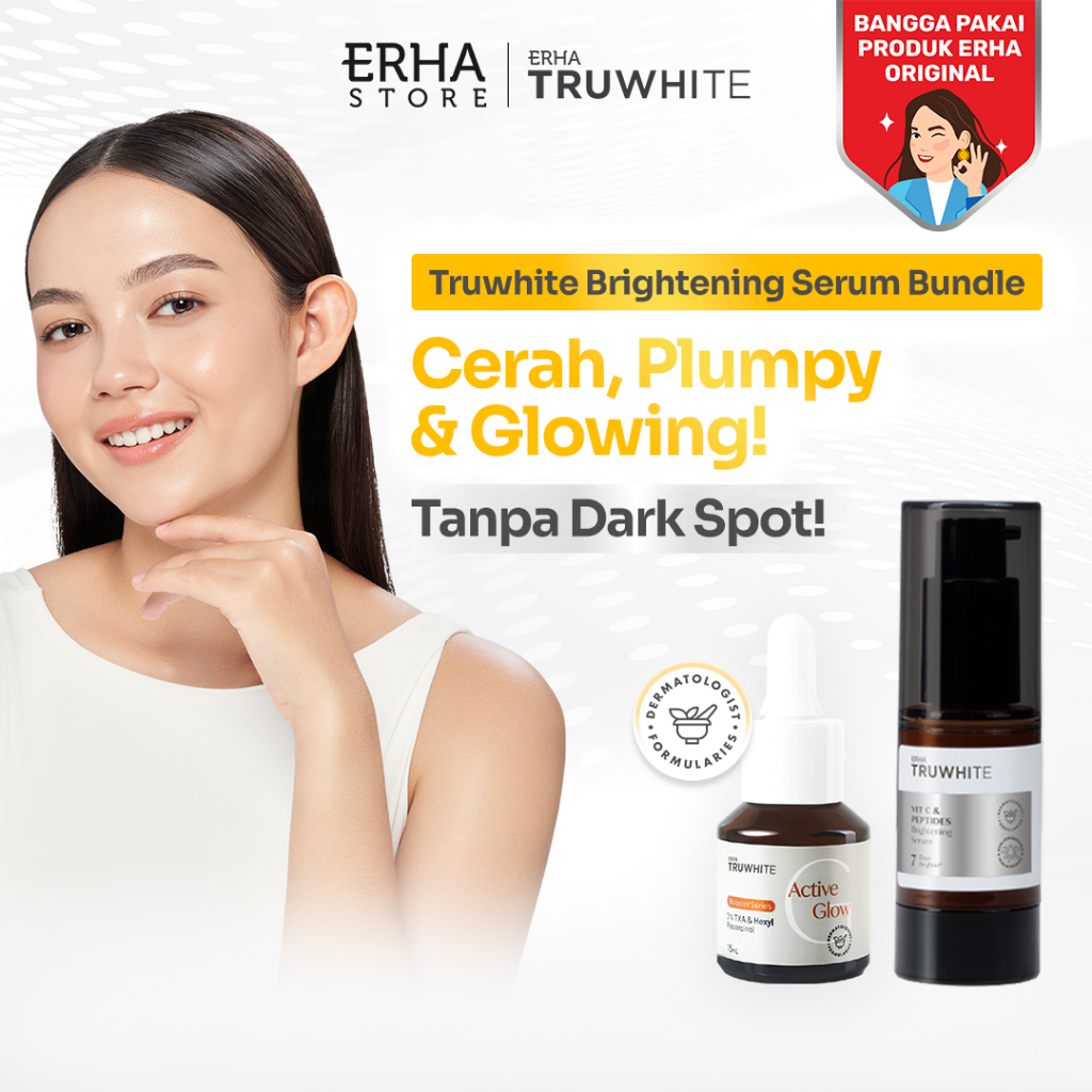 Jual [BUNDLE] ERHA Truwhite Brightening Serum & Active Glow Booster - Paket Hemat untuk Cerah ...
