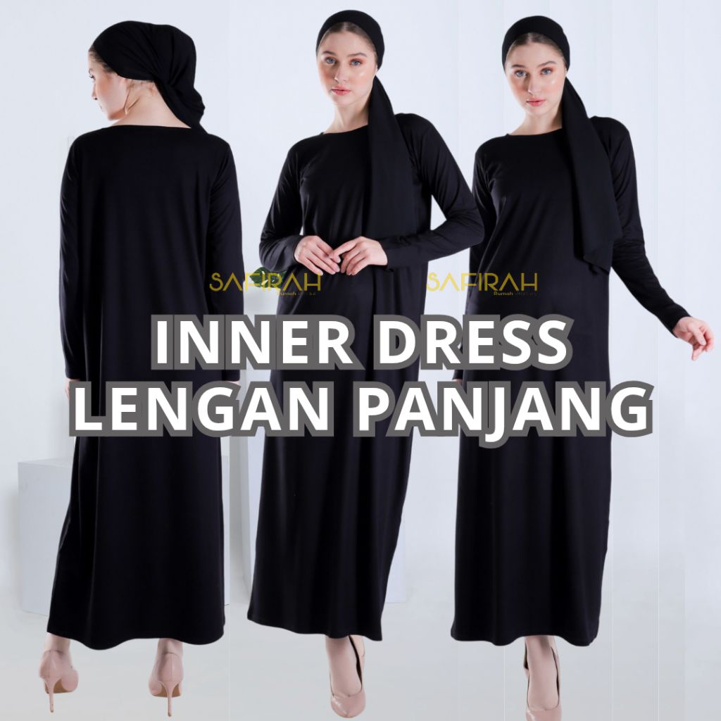 Jual MANSET GAMIS LONGSLEEVE LEHER OVAL Tanpa Kerah Inner Gamis Spandek ...