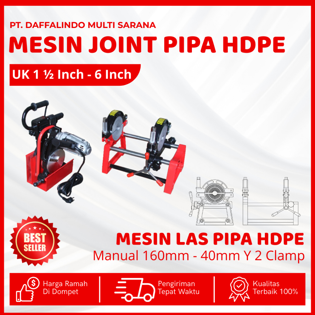 Jual Mesin Joint Pipa Hdpe 160mm Sampai 40mm Y A2 - Mesin Las Hdpe ...