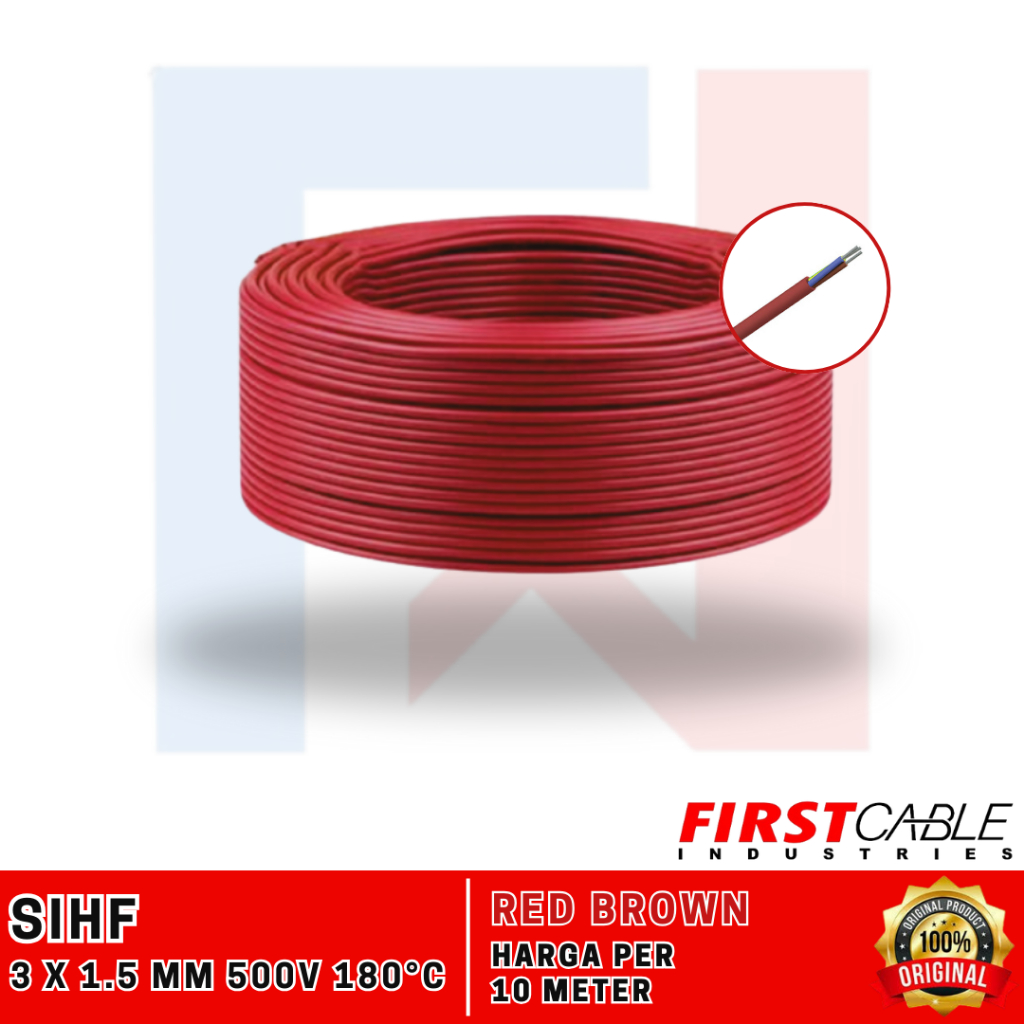 Jual KABEL SIHF / KABEL TAHAN PANAS / HERAT RESISTANCE CABLE 3 x 1.5 mm ...