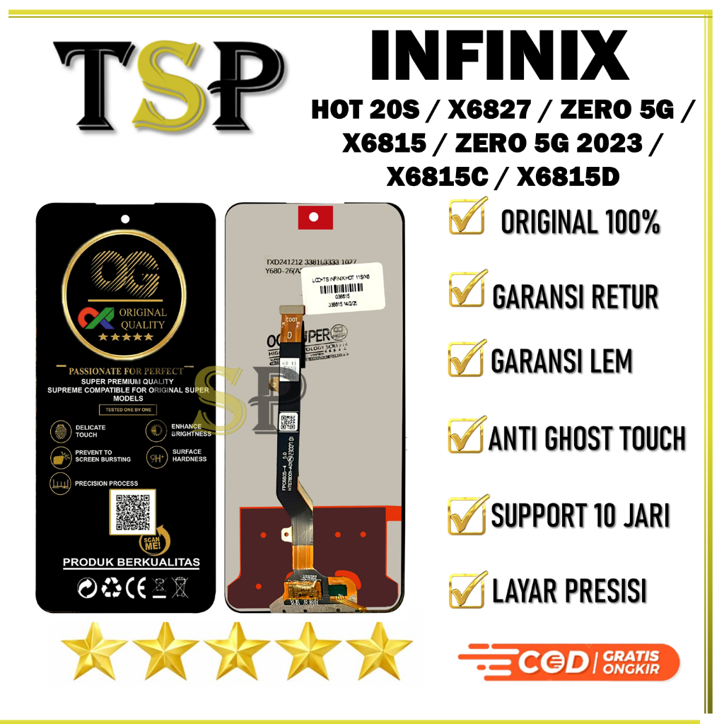 Jual LCD TOUCHSCREEN INFINIX HOT 20S / X6827 / ZERO 5G / X6815 /ZERO 5G ...
