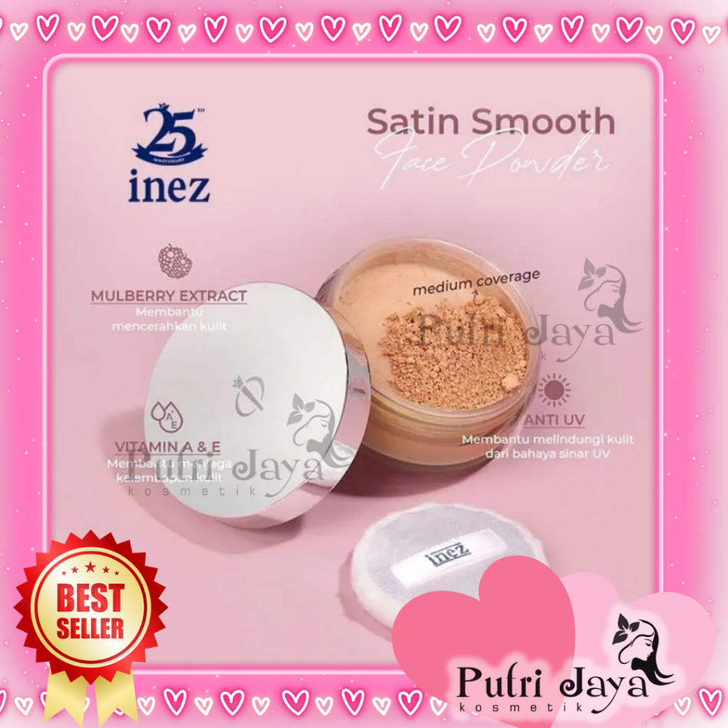 Jual INEZ Satin Smooth Face Powder(Kemasan Baru) | Bedak Tabur | Shopee ...