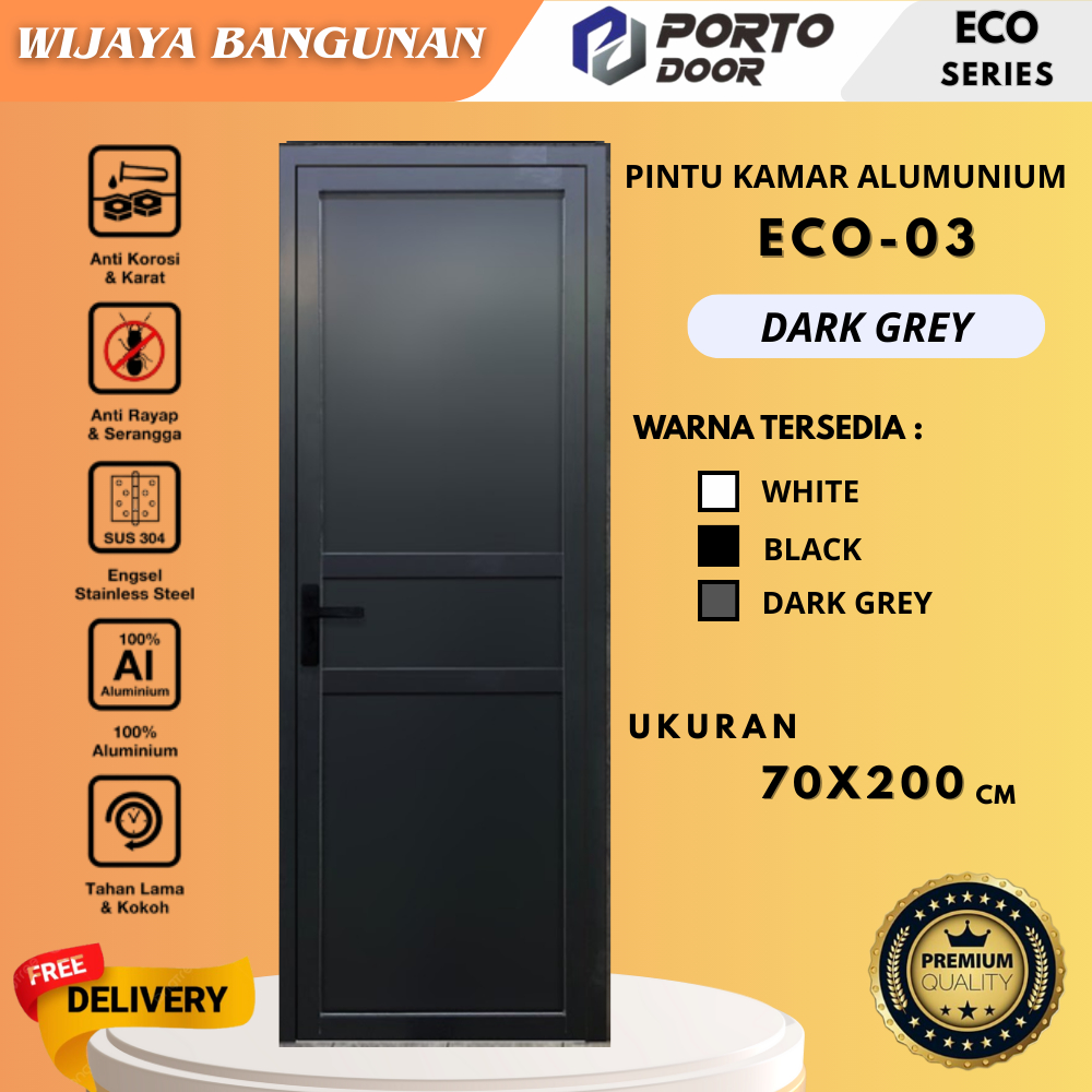 Jual PORTO DOOR PINTU ALUMINIUM / ALUMUNIUM ECO-03 70X200CM ACP / PINTU ...