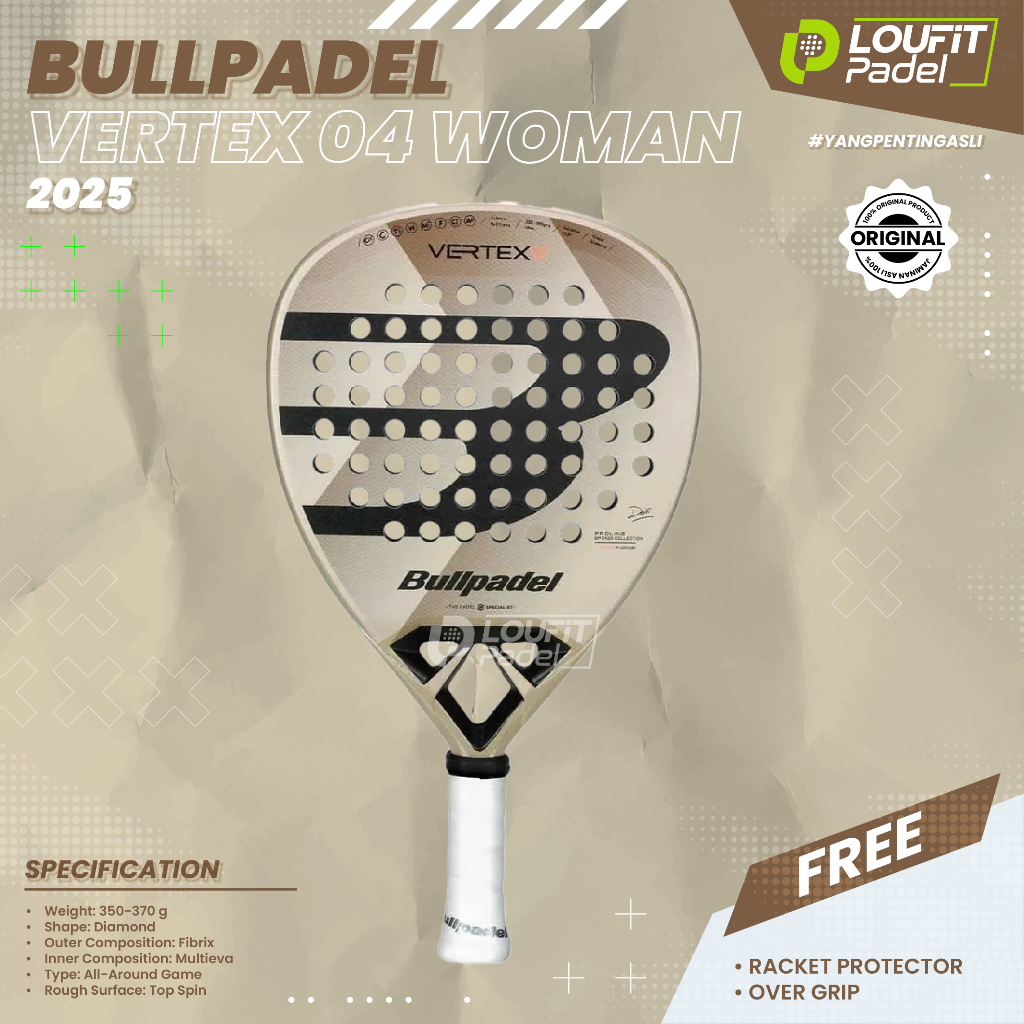 Jual BULLPADEL RACKET | RAKET PADEL VERTEX 04 WOMAN by DELFI BREA (2025 ...