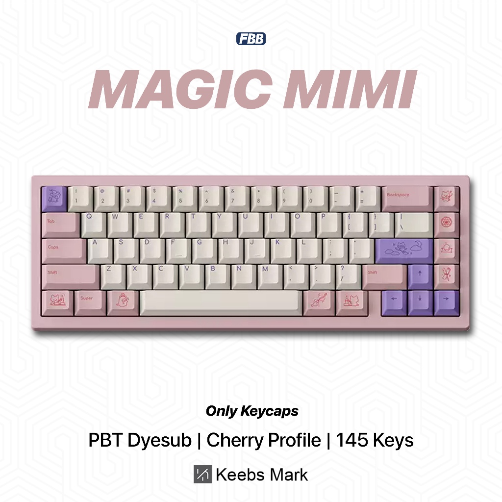 Jual FBB Magic Mimi Keycaps PBT Dyesub 145 Keys Cherry Profile ...