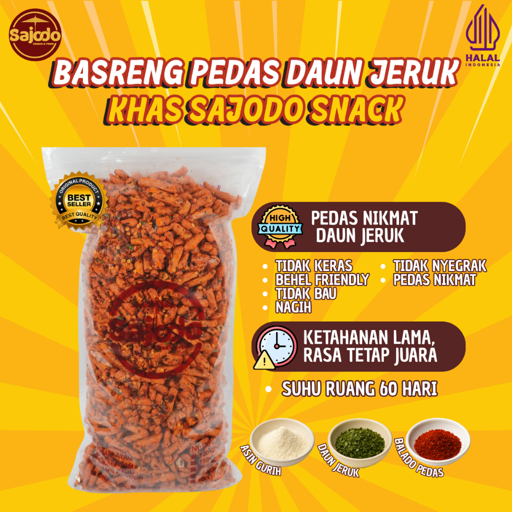 Jual SAJODO SNACK - BASRENG PEDAS DAUN JERUK VIRAL [ETALASE BARU ...