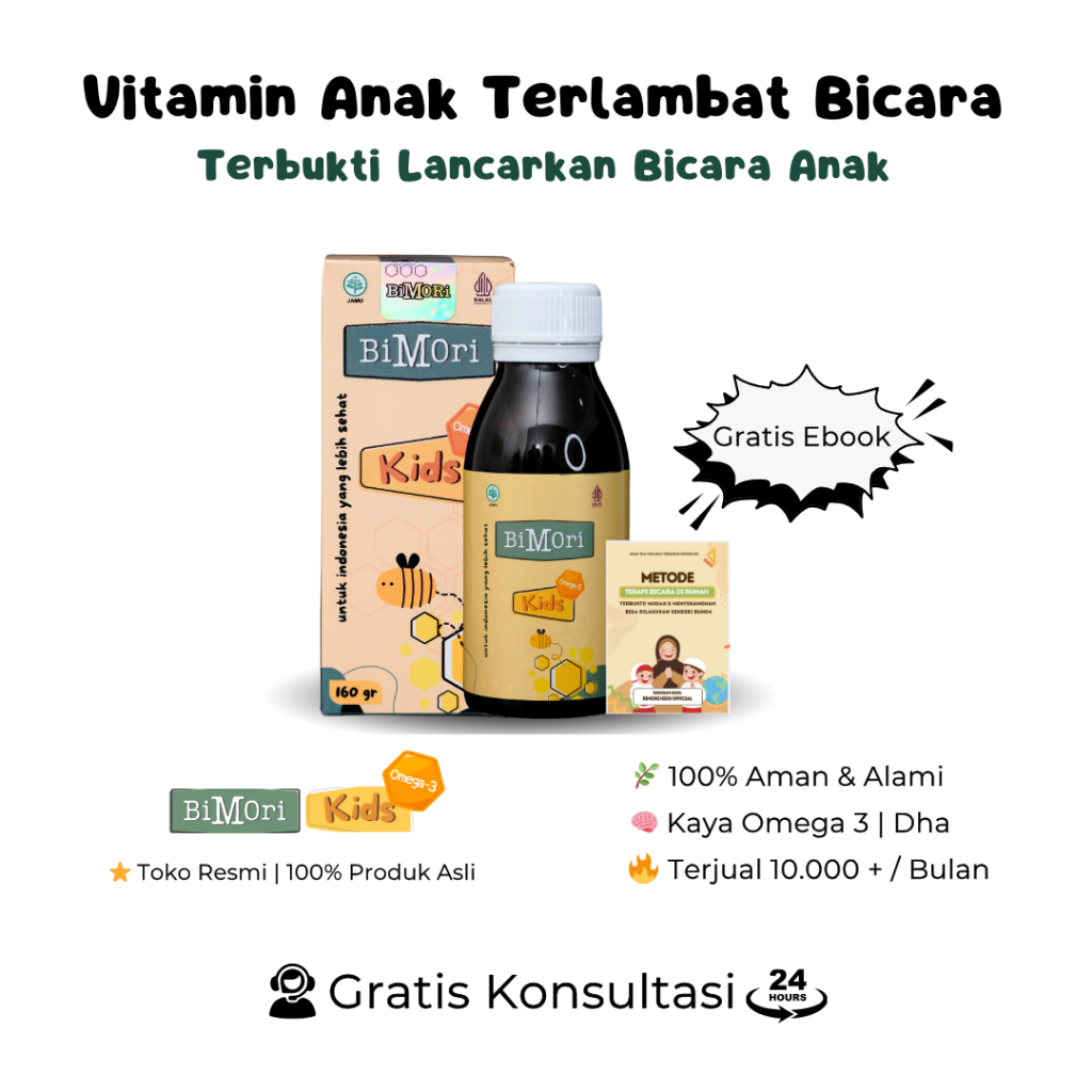 Jual Bimori Obat Anak Terlambat Bicara Vitamin Speech Delay Suplemen ...