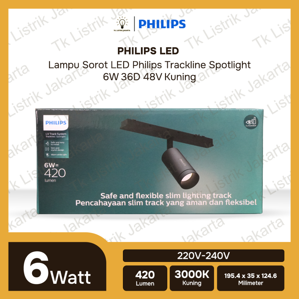Jual Lampu Sorot LED Philips Trackline Spotlight 6W 36D 48V | Shopee ...
