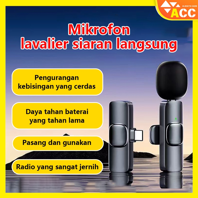 Jual ACC Mikrofon Wireless Kancing K9 Mini Clip-On Profesional untuk ...