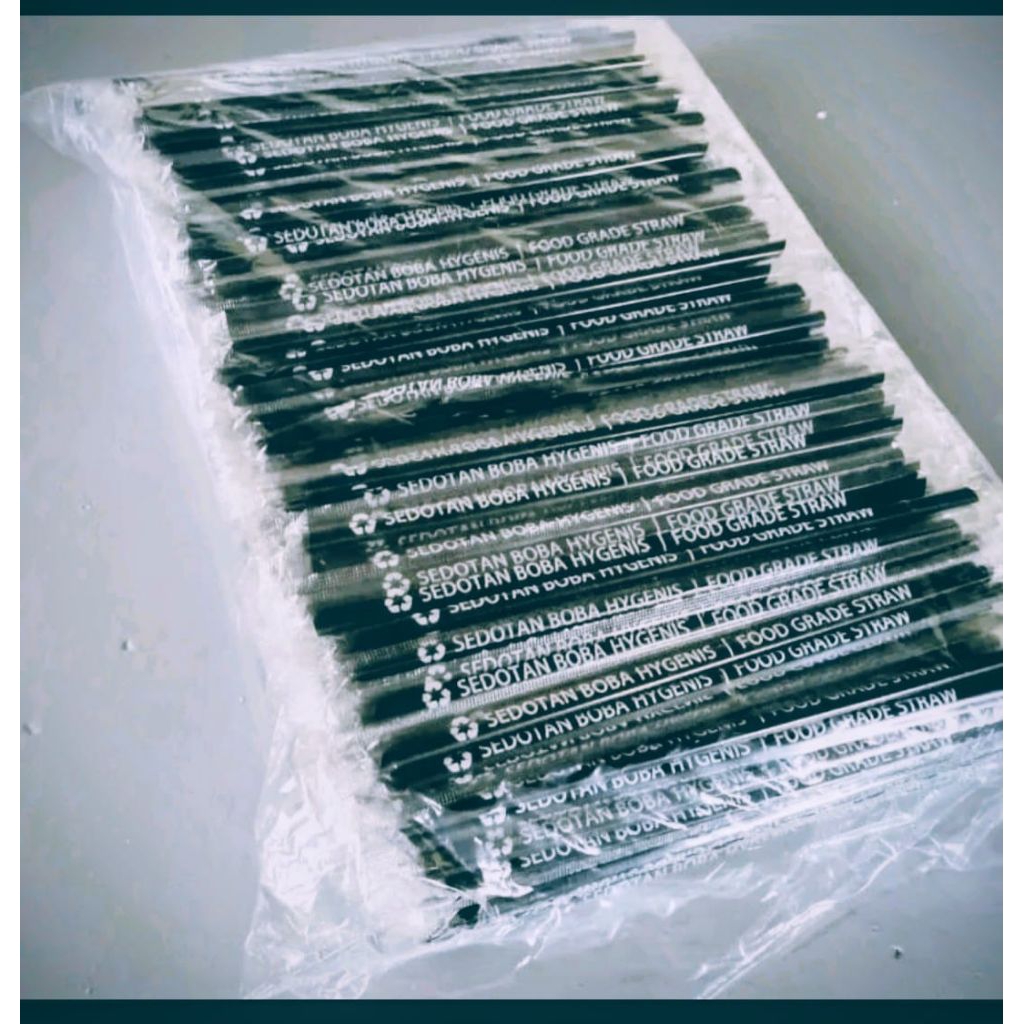 Jual 500 Piece Sedotan Hitam Steril Pintingan 6mm20cm/Sedotan Plastik ...